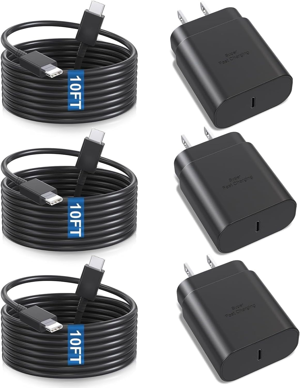 [3-Pack] 25W Super Fast Charger for Samsung S25 Ultra/S24 - USB C Wall ...