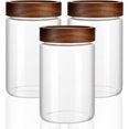 3 Pack 28 fl oz/850 ml Clear Glass Storage Canister with Airtight ...