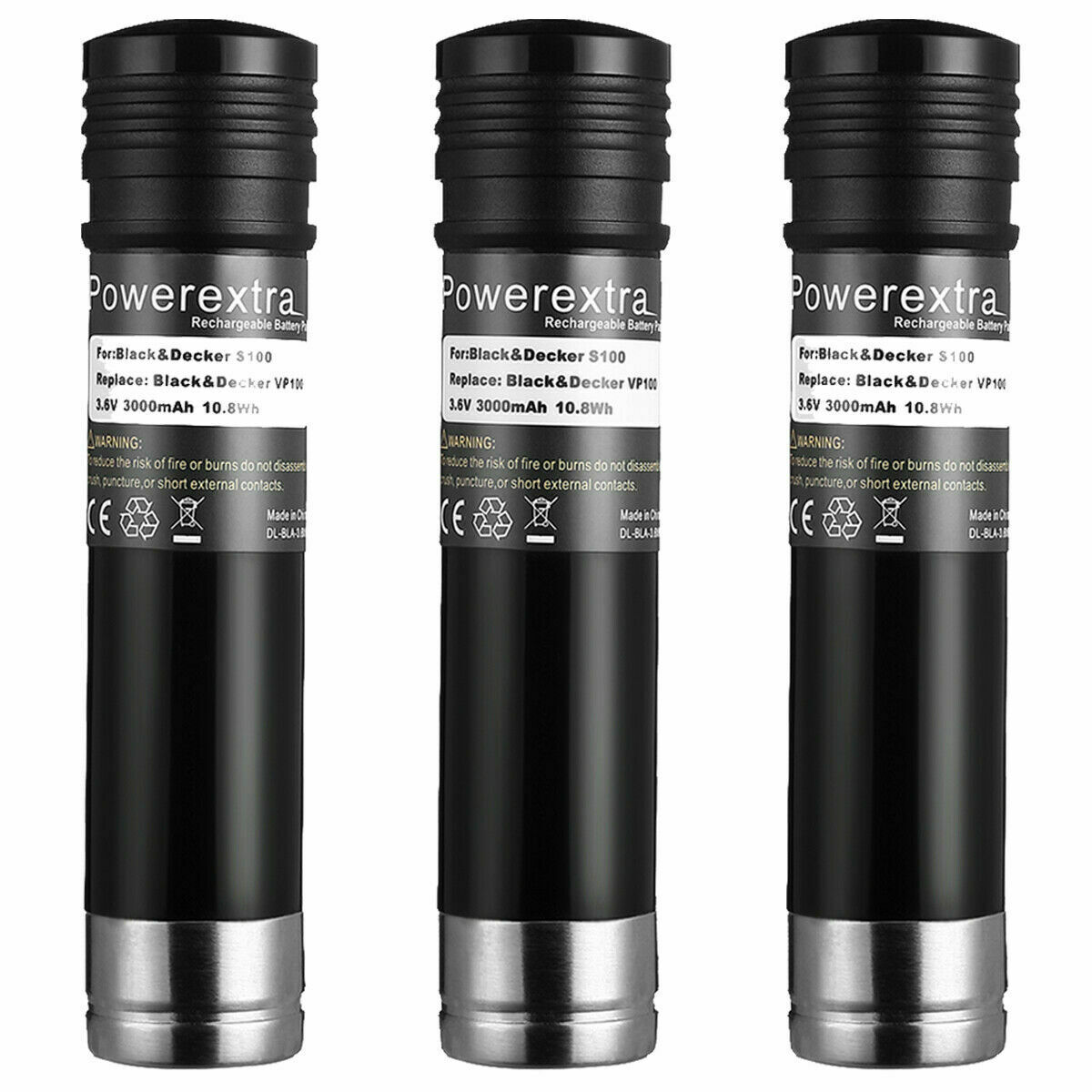 3-Pack 3.0Ah 3.6V Ni-MH Battery for Black & Decker Versapak VP100 VP105 ...