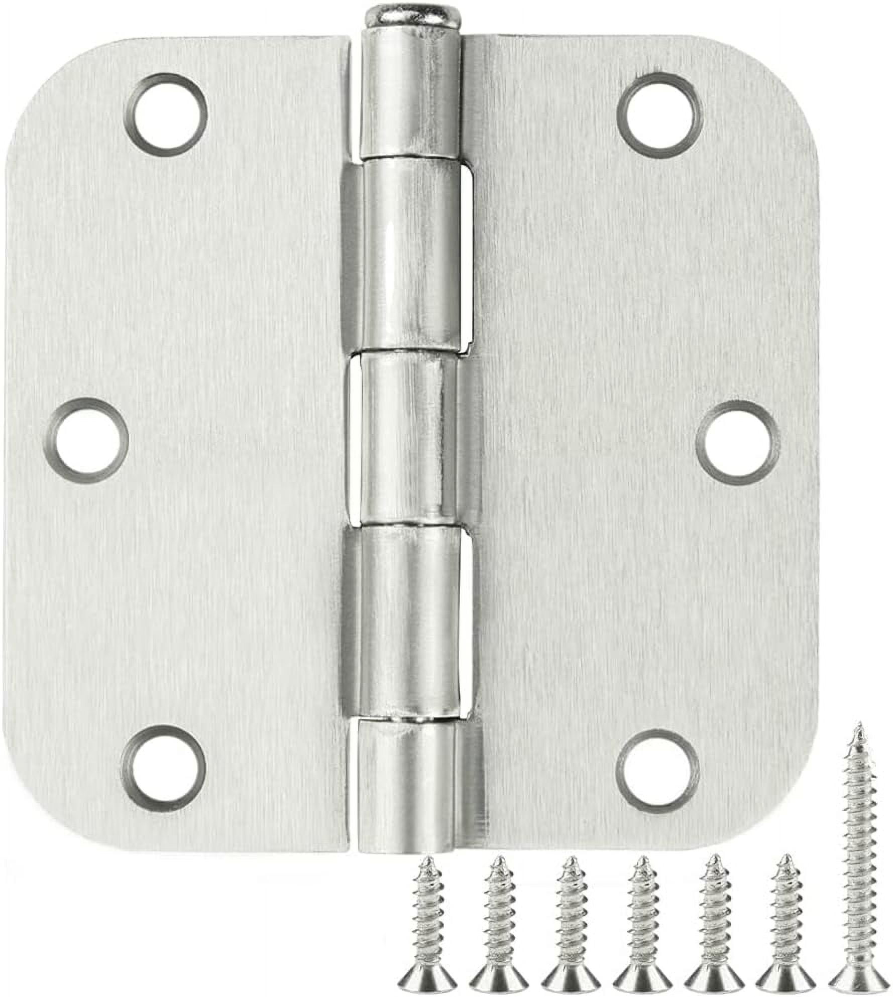 3 Pack 3.5 Inch Rounded Edge Door Hinges Brushed Nickel Satin Finish ...