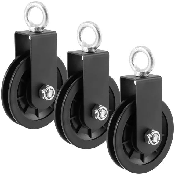 3 Pack 3.54 in/90 mm Pulley System Cable Silent Bearing Traction ...