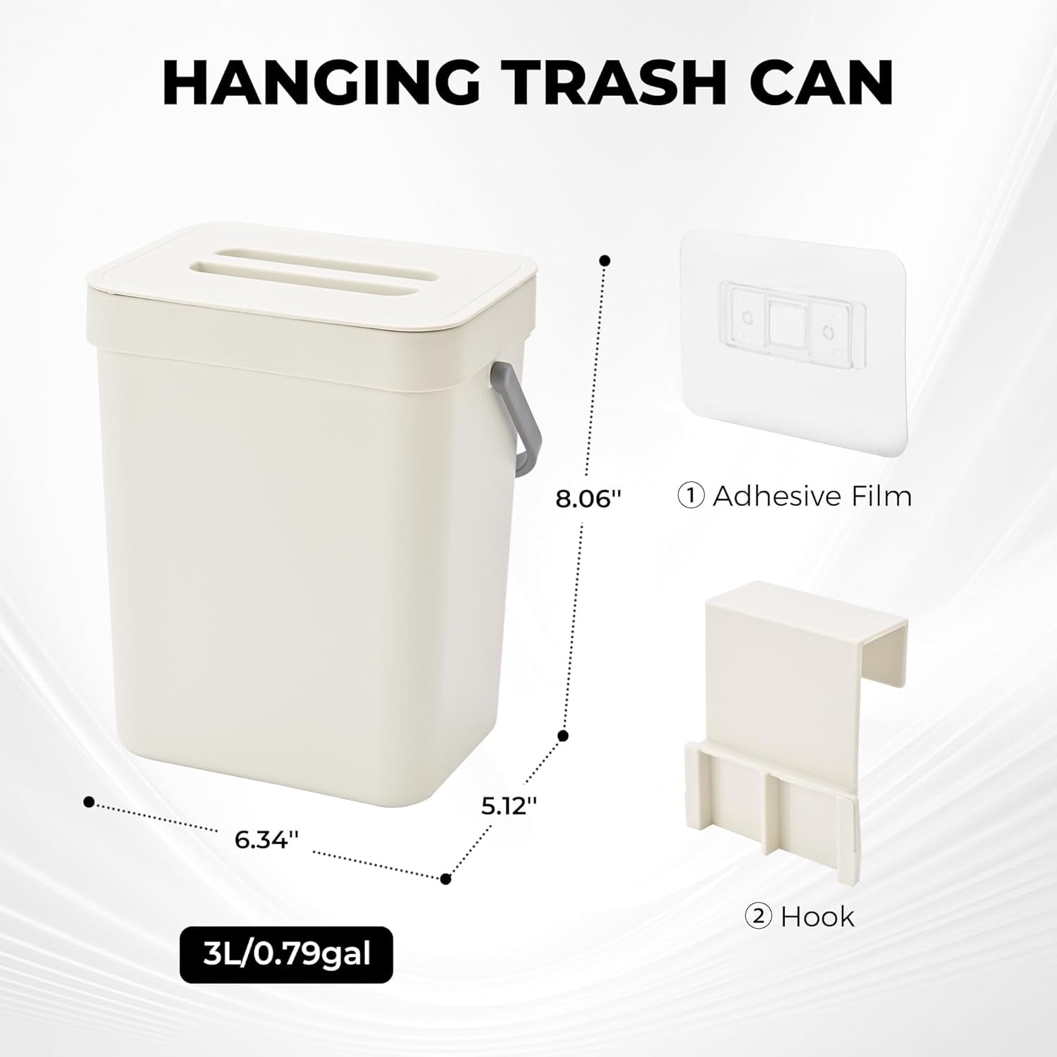 3-Pack 3.7 Gallon Slim Trash Can with Lid – Soft Close Step-On ...