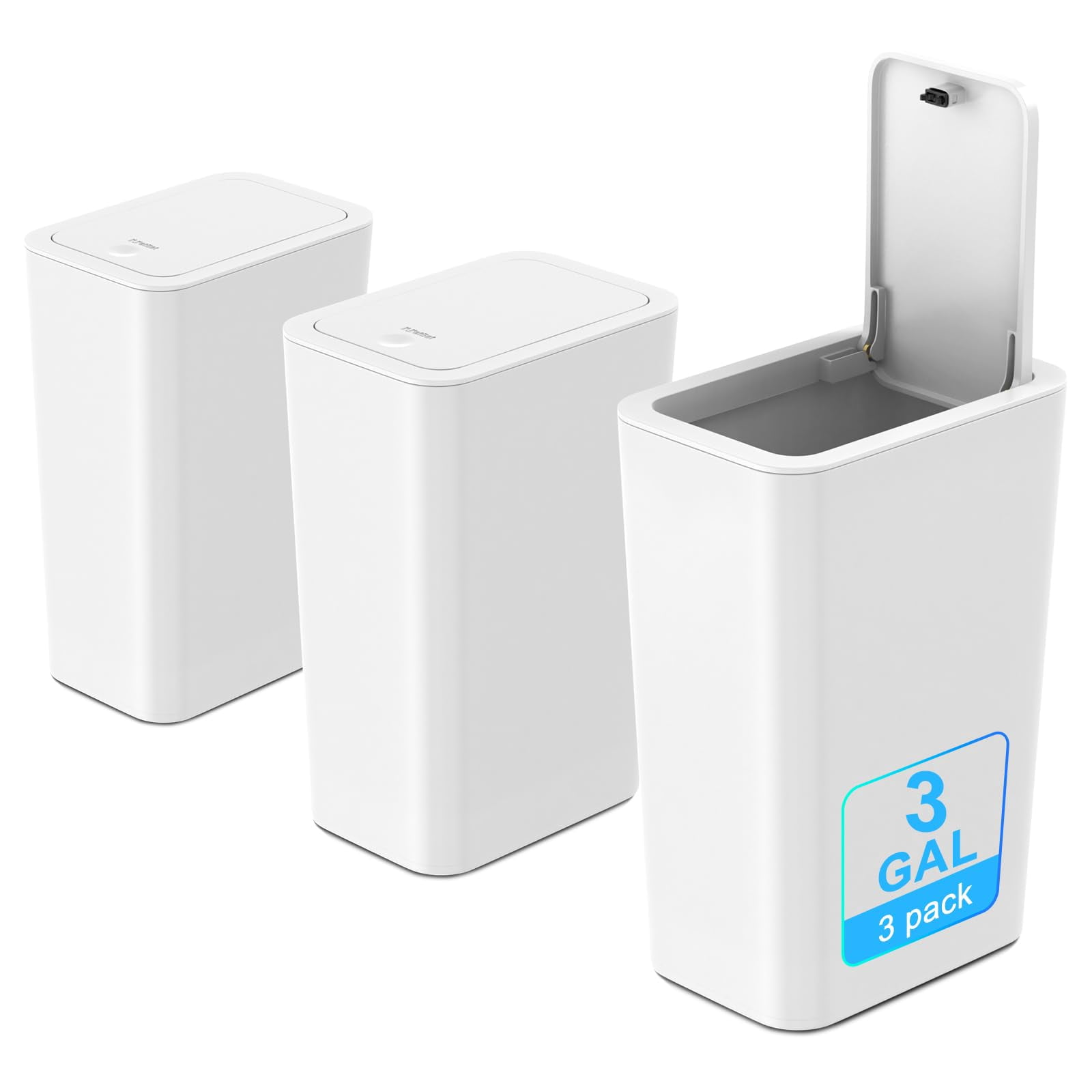 3 Pack 3 Gallon Small Trash Can With Lid Bathroom Garbpop-up Waste ...