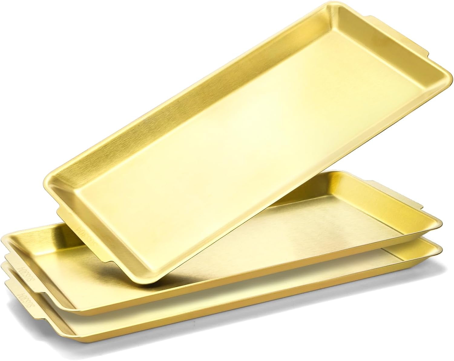 3 Pack 304 Stainless Steel Serving Platters, 12.6" Rectangle Metal ...