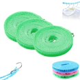 3 Pack 32 Ft Windproof Clothesline – Non-Slip Drying Rope with 2 Hooks ...