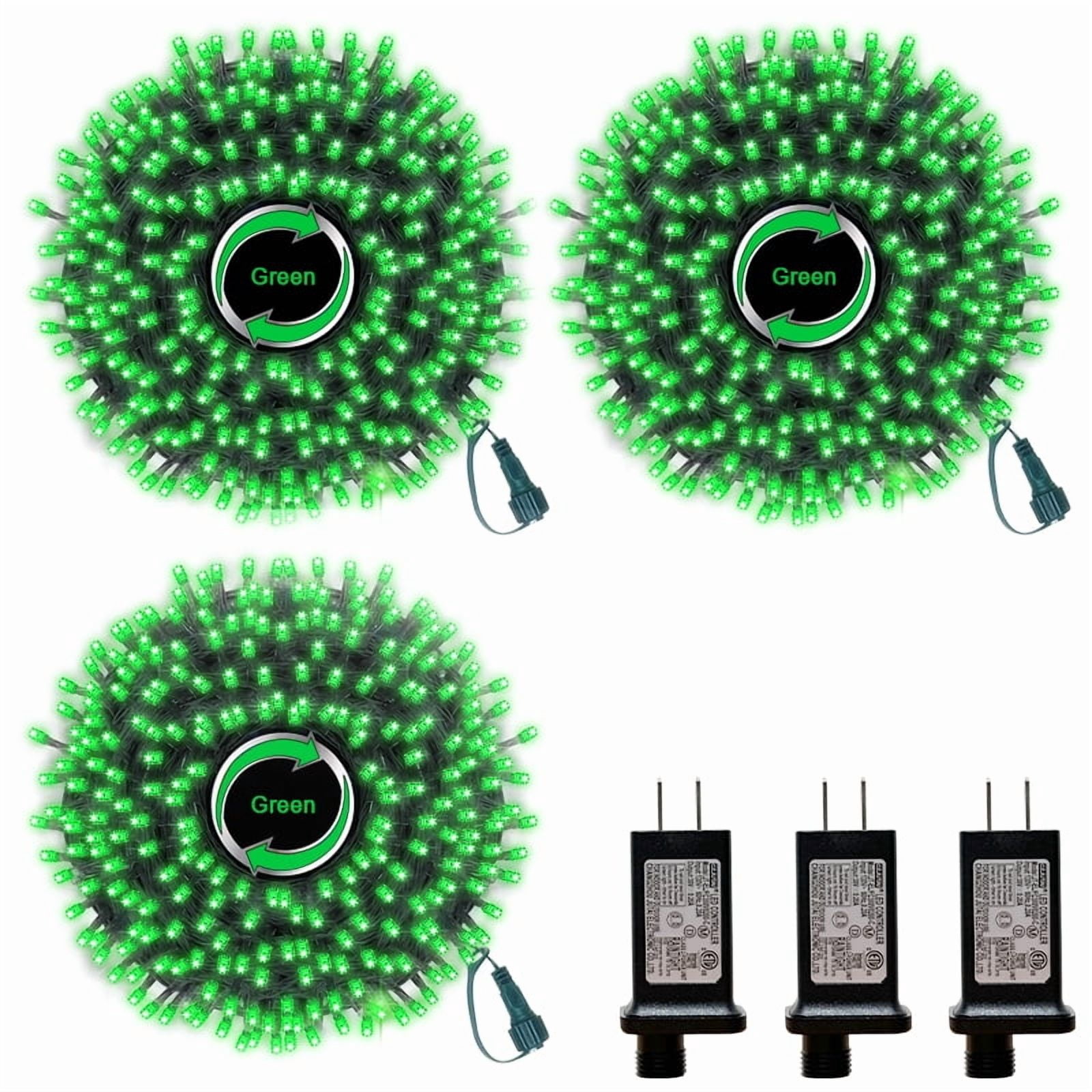3 Pack 33ft Christmas Decorative Mini Lights, 100 LED Green Wire Fairy ...