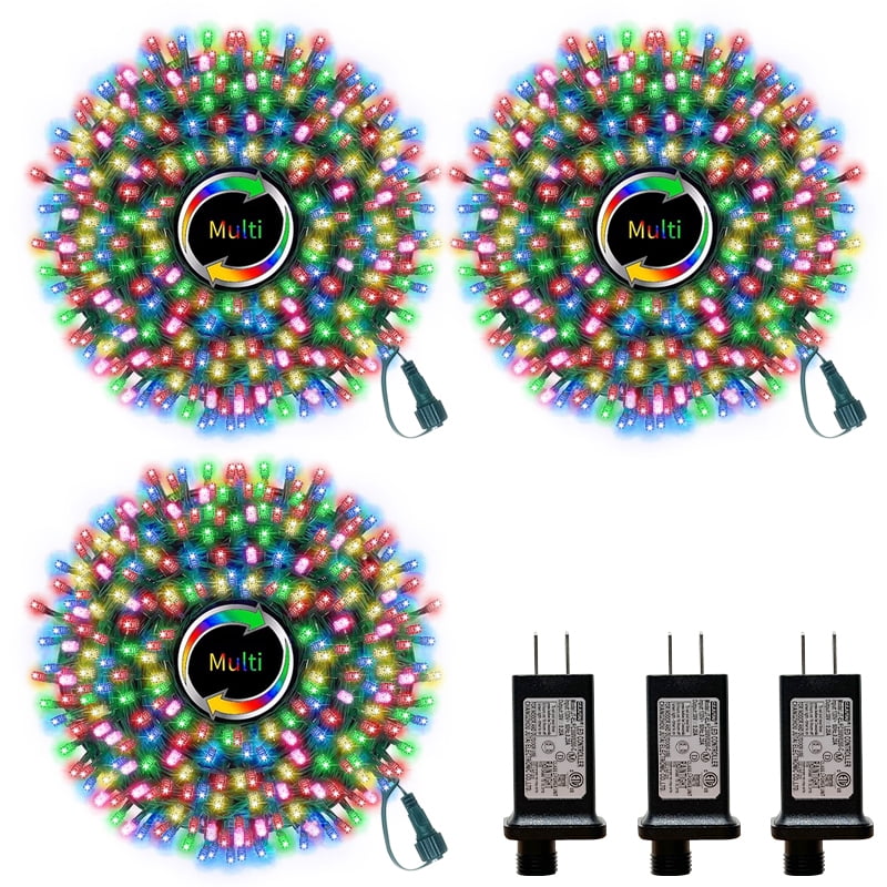 3 Pack 33ft Christmas Decorative Mini Lights, 100 LED Green Wire Fairy ...