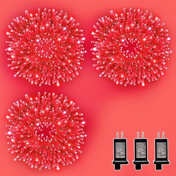 3 Pack 33ft Christmas Mini Lights, 100 LED Clear Wire Starry String ...