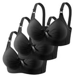 3 Pack 36-50 B/C/D Cup Wireless Bras – Plus Size Seamless No Underwire ...