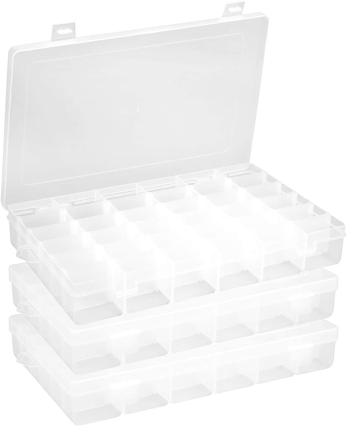 3 Pack 36 Compartments Clear Plastic Craft Storage Organizer Small ...