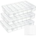 3 Pack 36 Grids Plastic Organizer Box Craft Storage with Adjustable ...