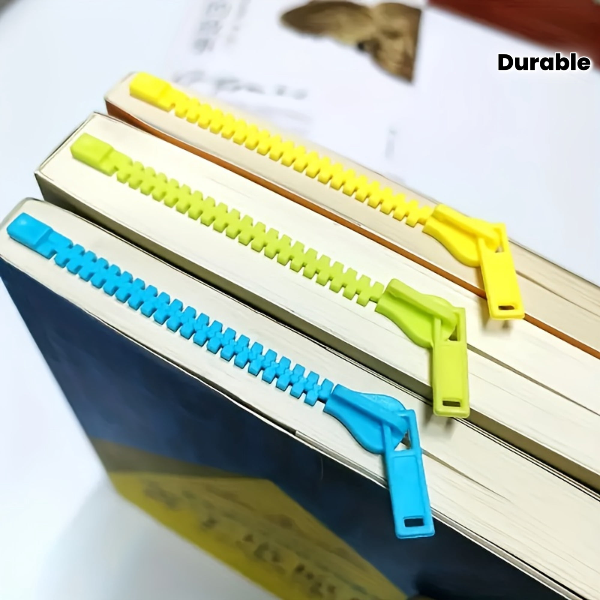 3-Pack 3D Zipper Bookmarks - Colorful and Durable Page Markers ...