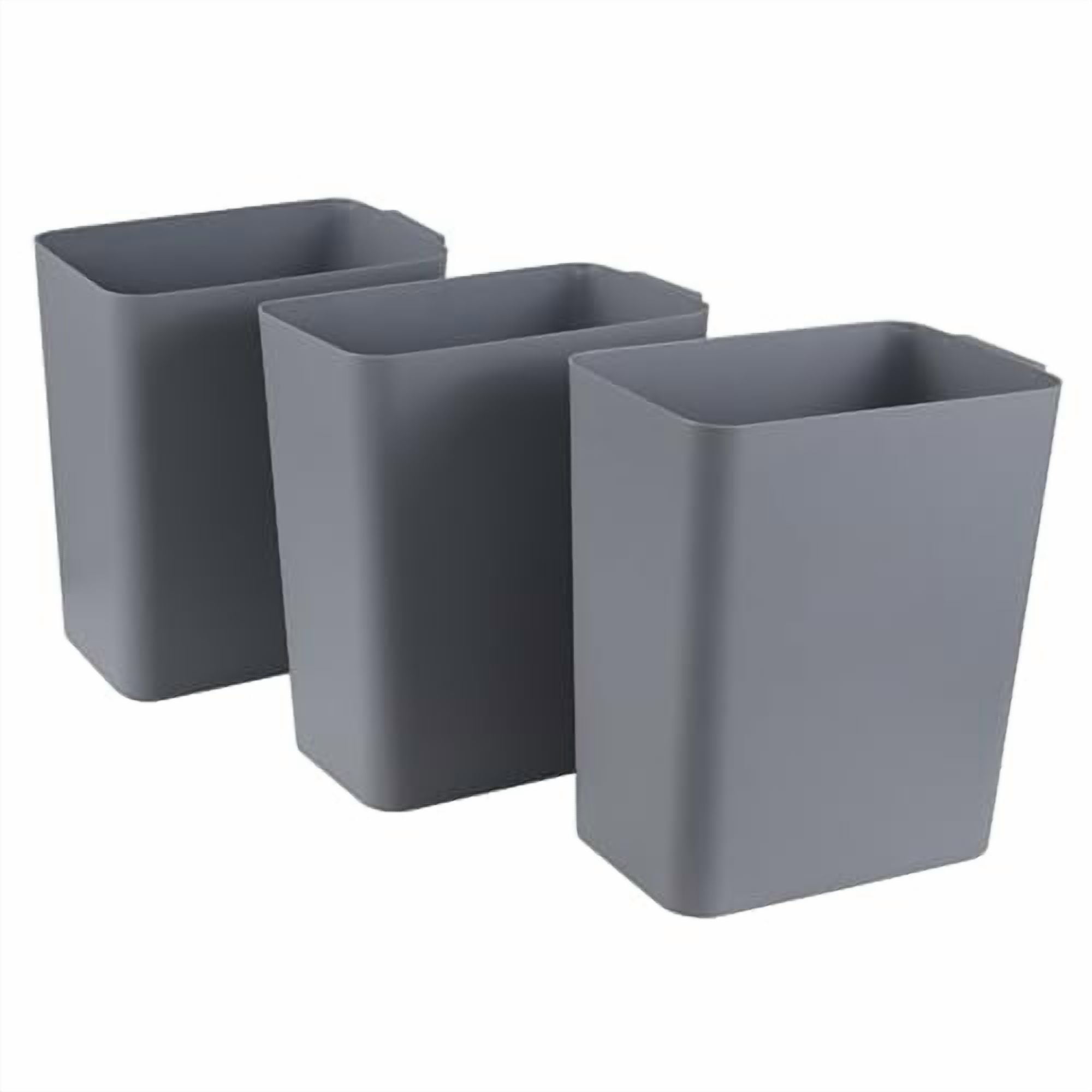 3 Pack 4.5 Gallon Open-top Trash Cans, Plastic Wastebasket Garbage Can ...