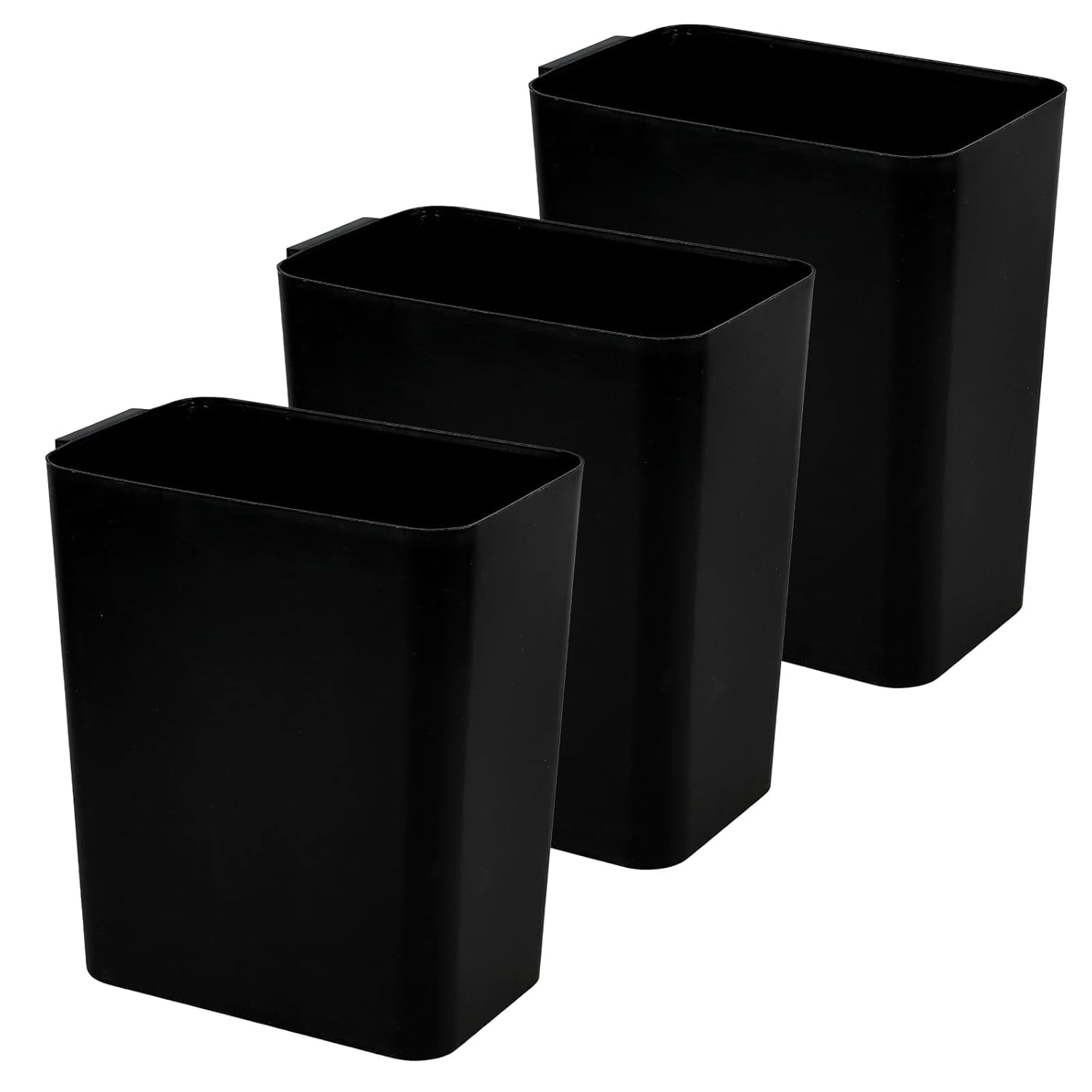 3 Pack 4.5 Gallon Plastic Open Top Trash Cans, Slim Garbage Trash Can ...