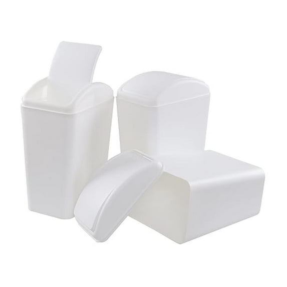 3-Pack 4.5 Gallon Plastic Trash Can with Top, Lid Kitchen Garbage Can ...