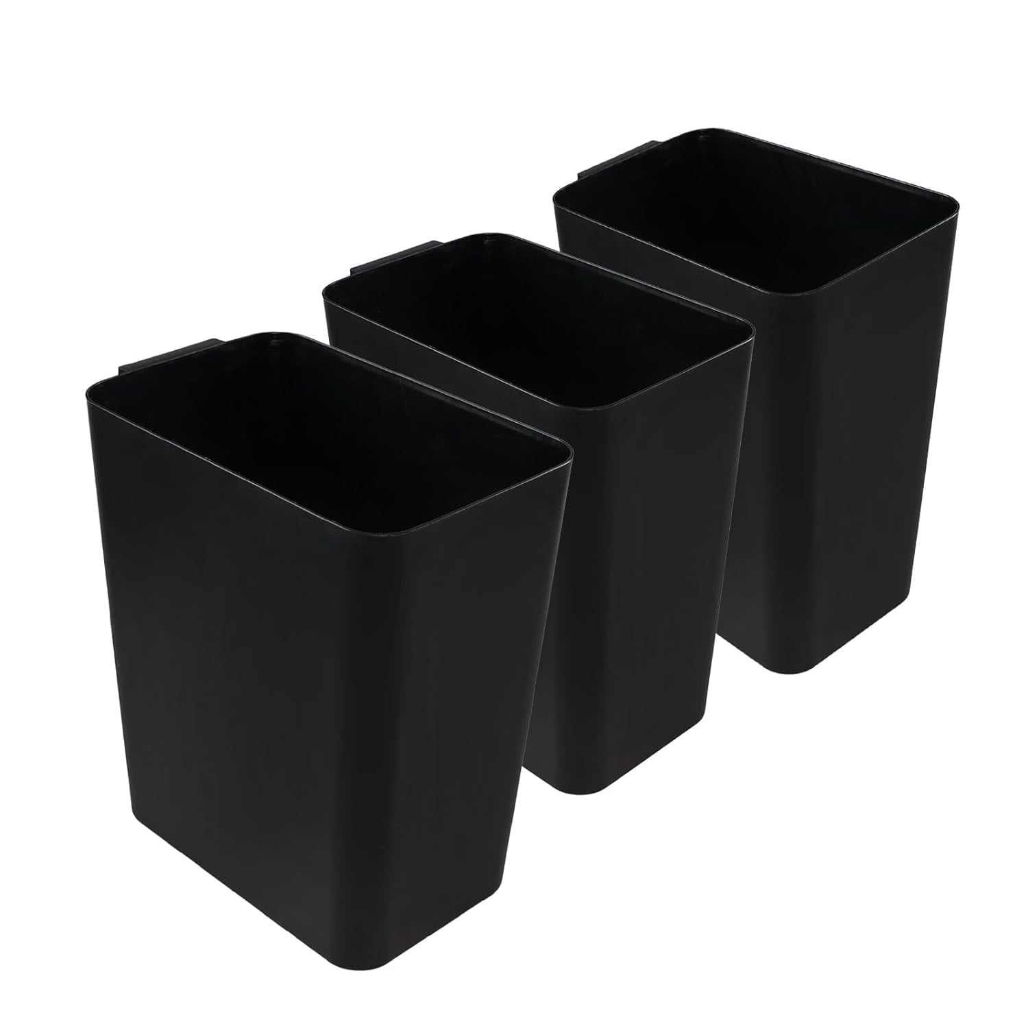 3 Pack 4.5 Gallon Plastic Waste Container, Trash Can Wastebasket, Black ...