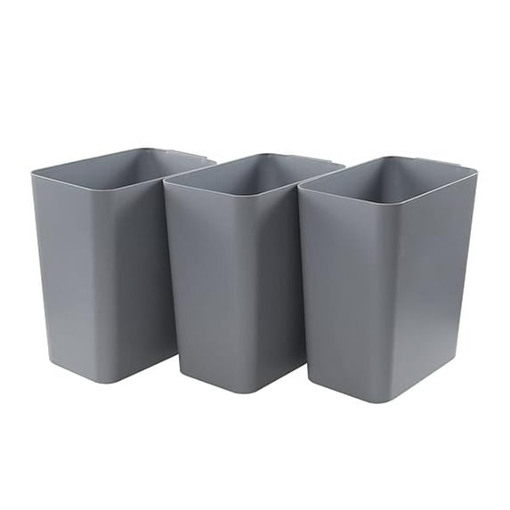 3-Pack 4.5 Gallon Trash Can, Gray Waste Bin for Home, Kitchen, Office ...