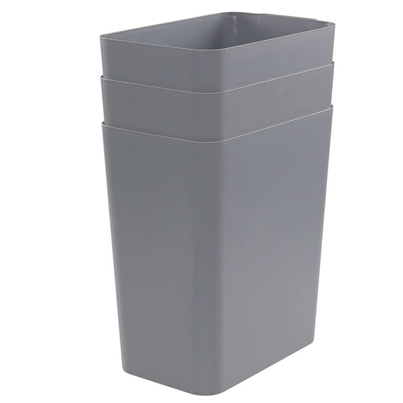 3-Pack 4.5 Gallon Trash Can, Gray Waste Bin for Under Desk, Kitchen ...