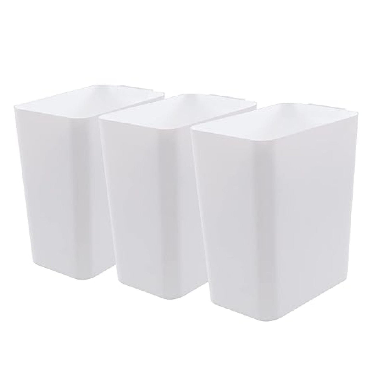 3-Pack 4.5 Gallon Trash Cans - Small Plastic Wastebaskets for Bathroom ...