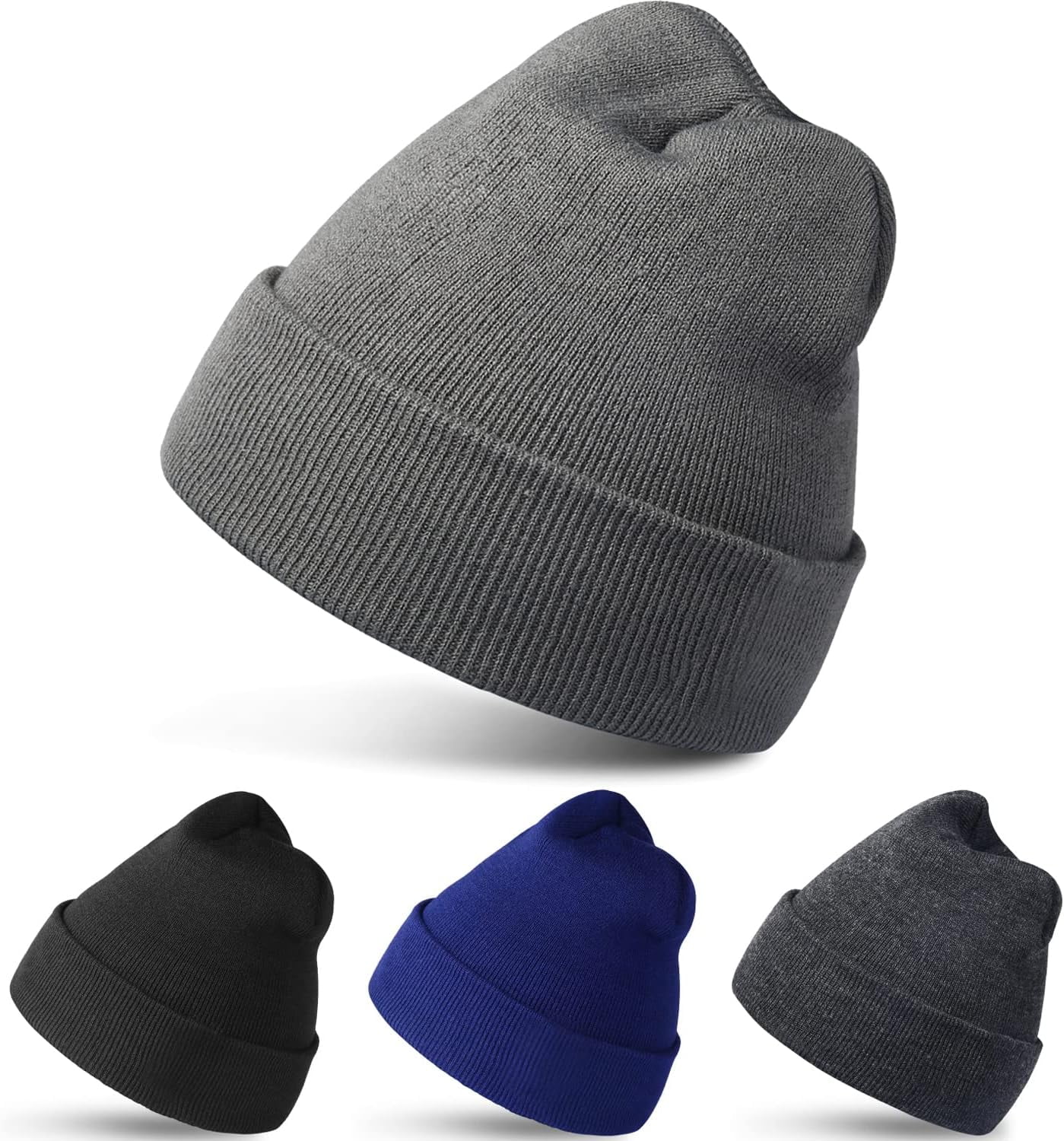 3-Pack / 4-Pack Beanies Four Seasons Hats Knitted Cap for Men & Women ...
