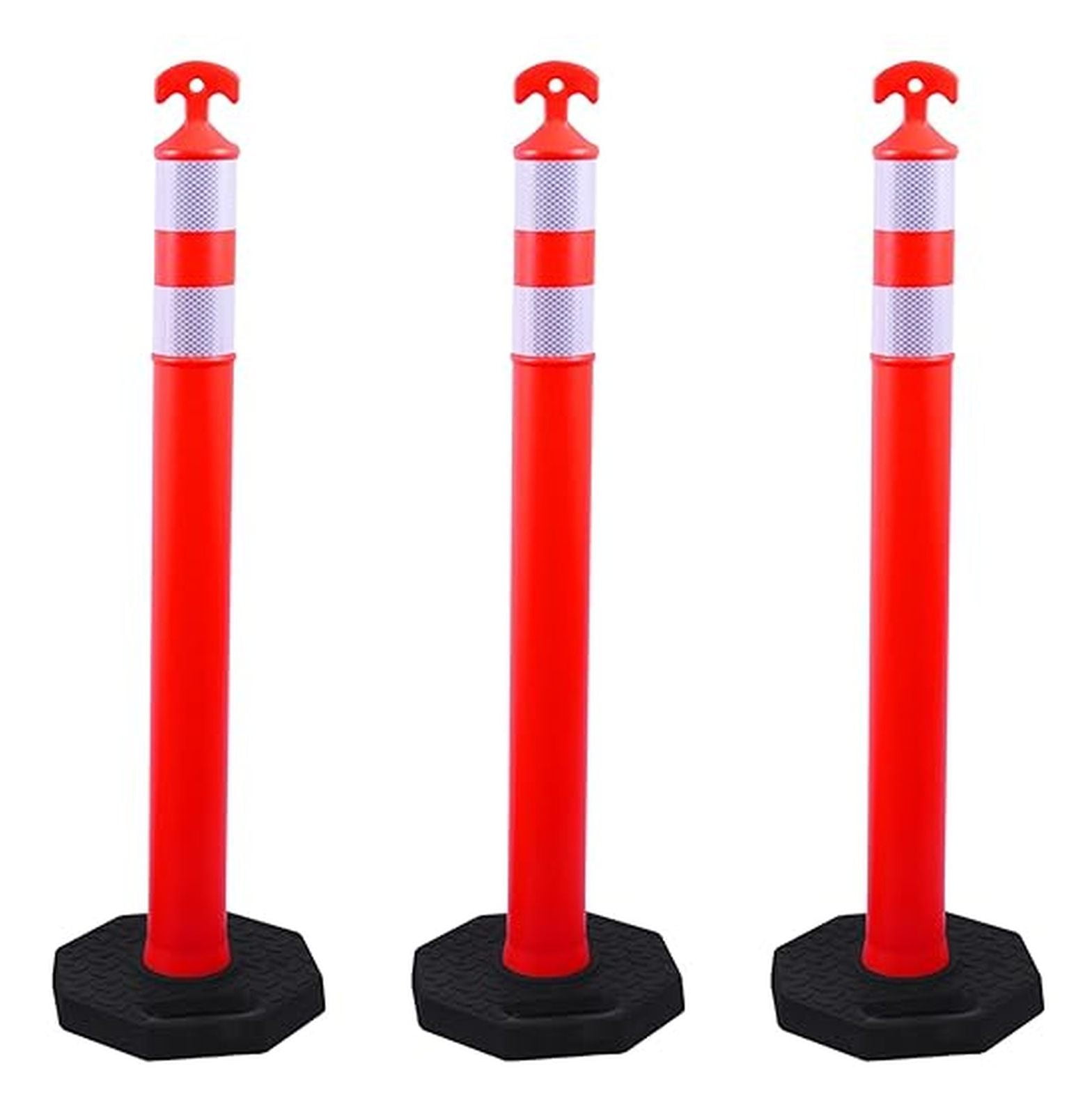 3 Pack 42 Inch Traffic Cones with Heavy Duty Rubber Base – Reflective ...