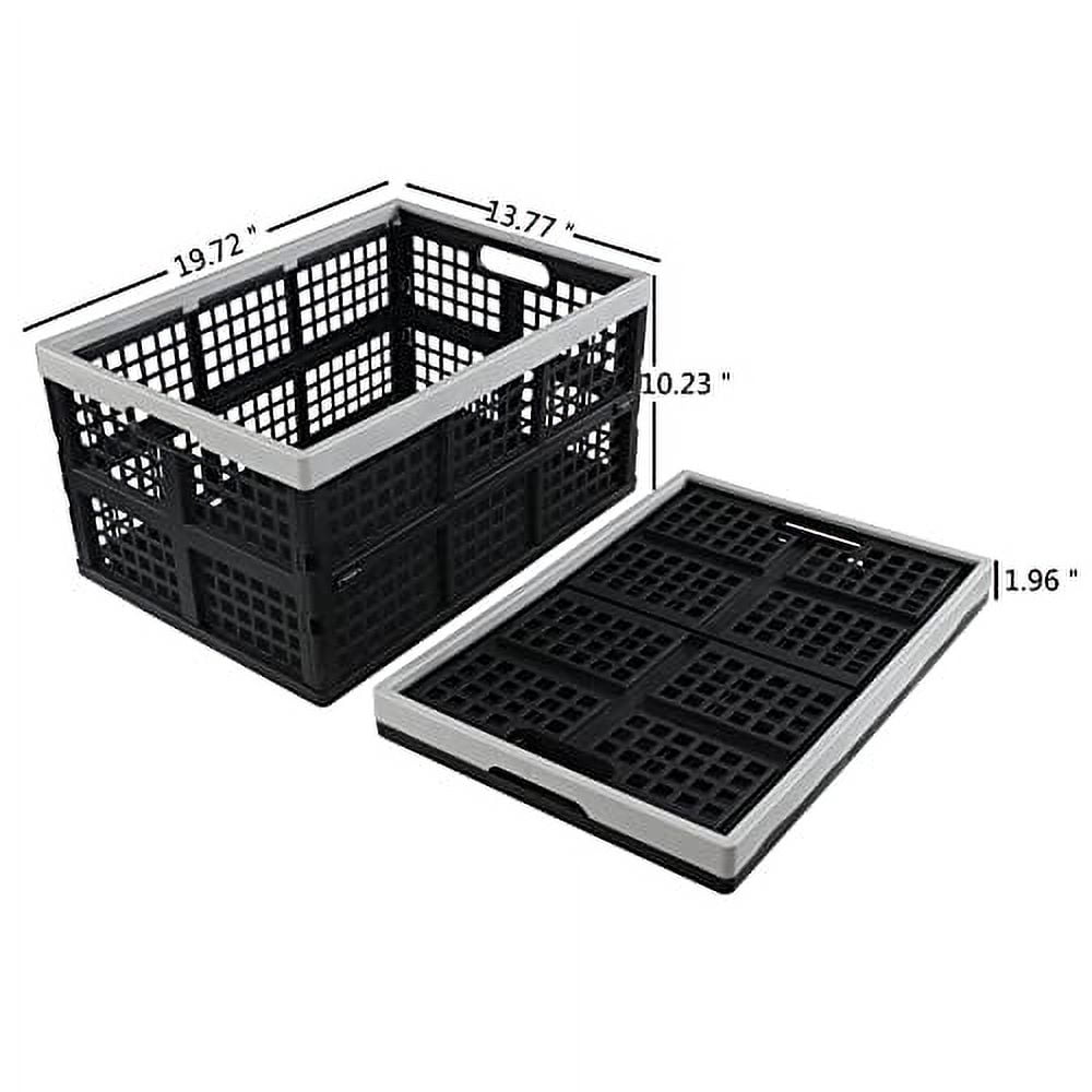 3-Pack 42 L Plastic Storage Collapsible Crate, Folding Plastic ...