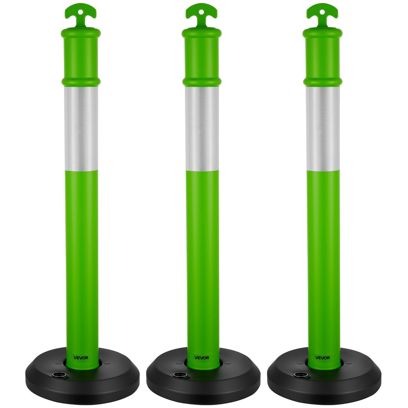 3 Pack 48 Inch Heavy Duty Traffic Delineator Posts with Fillable Base ...
