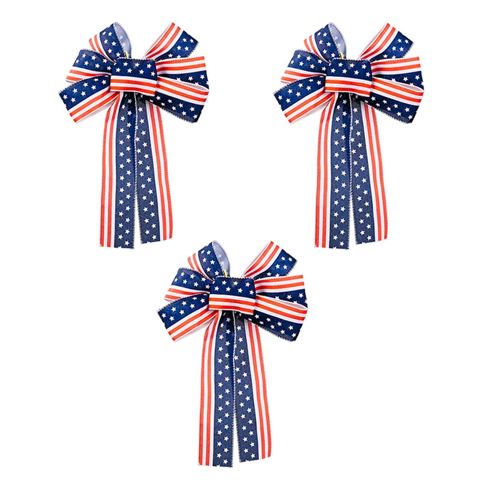 3 Pack 4Th of July Decor Bow for Wreath,Red White Blue Stripe Stars ...