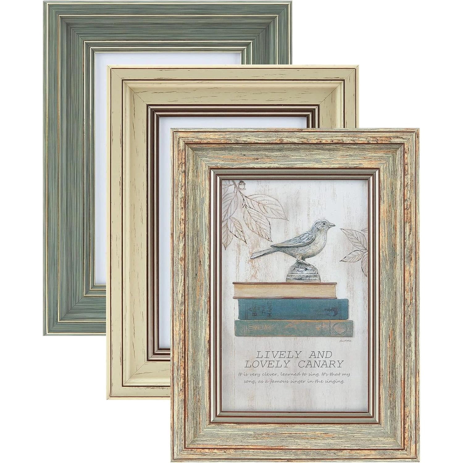 3 Pack 4X6 Inch Picture Frames Farmhouse Rustic Vintage Distressed Wood ...