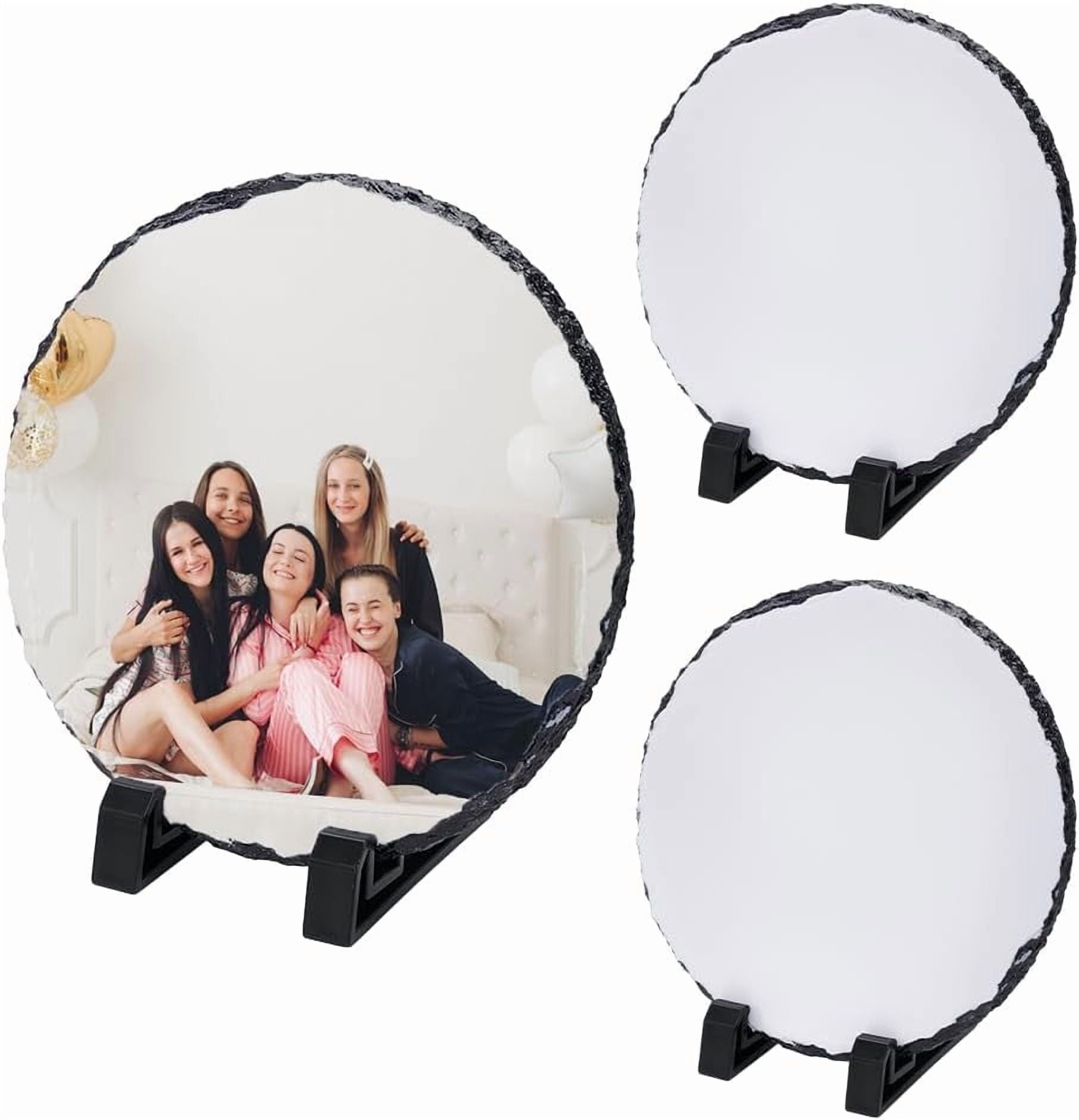 3 Pack 5.5inch Round Sublimation Rock Slate Sublimation Photo Slates ...