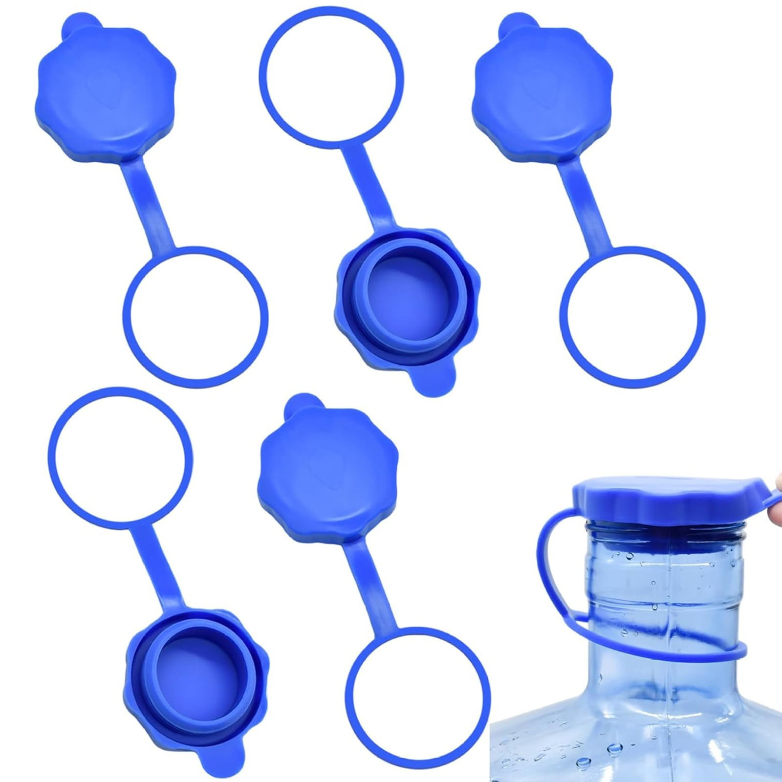 3 Pack 5 Gallon Water Jug Cap, Reusable Silicone Replacement Caps for ...