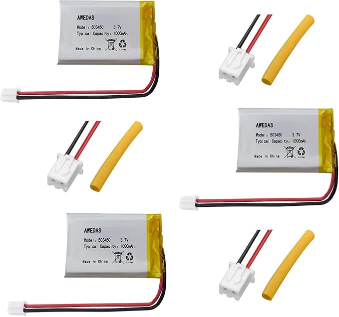 (3 Pack 503450 Battery 1000 mAh 503450 Lipo Battery 3.7v 503450 Lipo ...