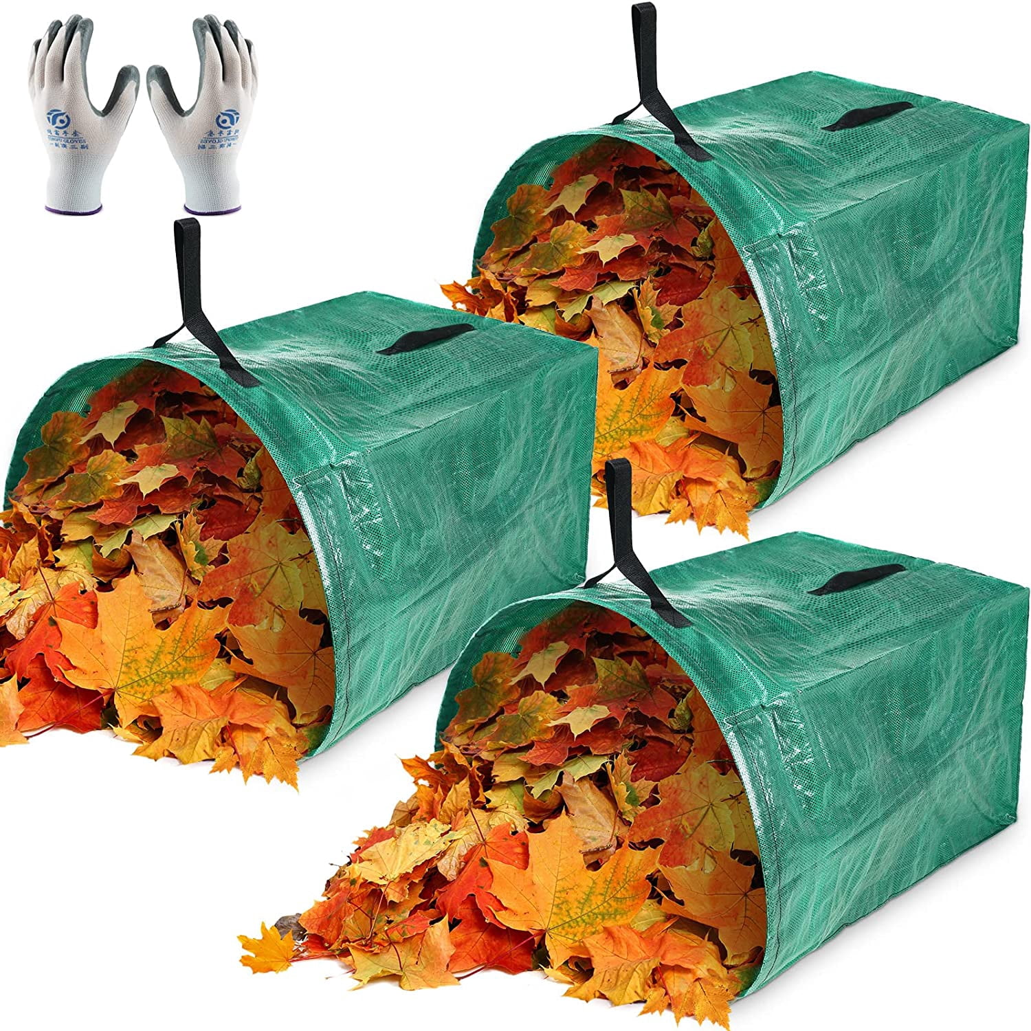 3 Pack 53 Gallon Yard Waste s Dustpan Type Lawn Garden Reusable Heavy ...