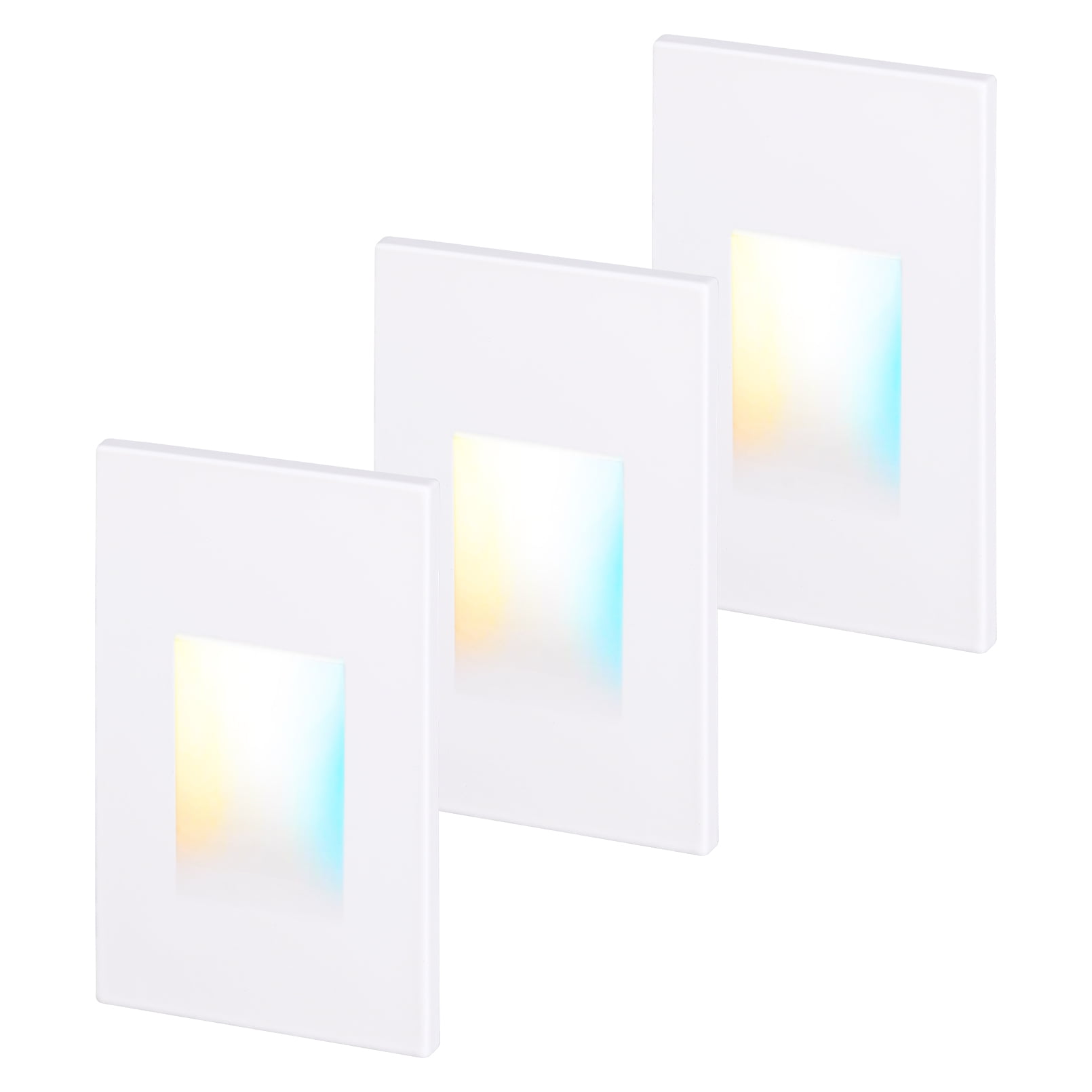 3 Pack 5CCT 120V LED Stair Lights Indoor Outdoor, 5%-100% Dimmable Step ...