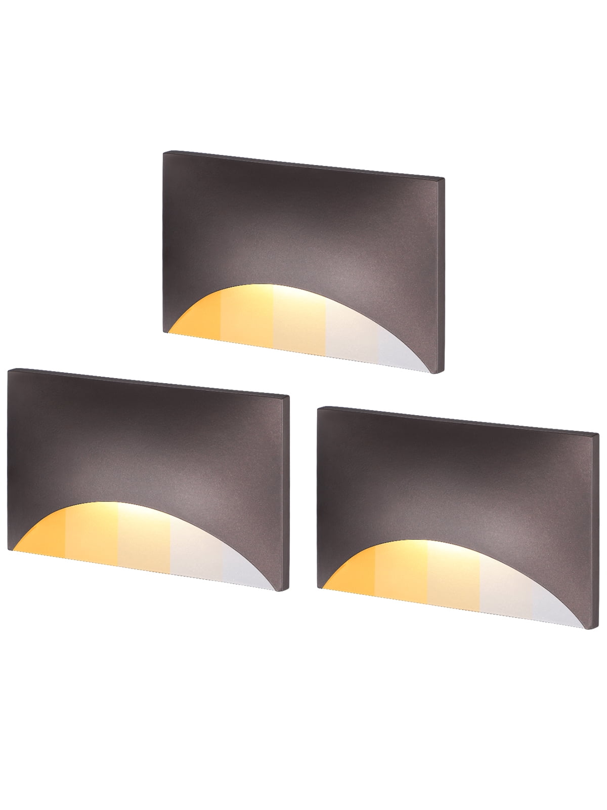 3 Pack 5CCT 120V LED Step Lights, Dimmable Stair Lights IP65 Waterproof ...