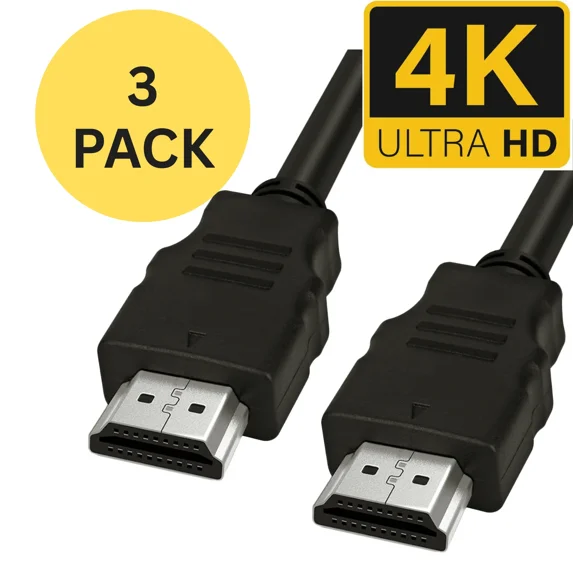 [3 Pack] 5FT 4K Ultra HD HDMI Cable Tipped HDMI Cable 1080p Xbox PS4 TV ...