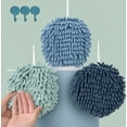 3-Pack 6.7-Inch Round Chenille Hand Towels, Absorbent Ball Towels for ...