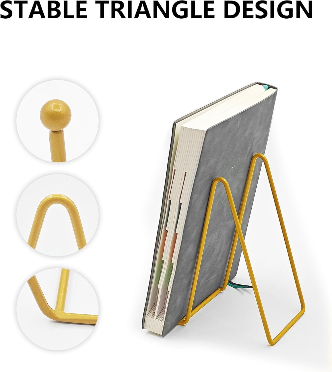 3-Pack 6" Gold Metal Plate Display Stands - Multi-Use Easels for Photos ...
