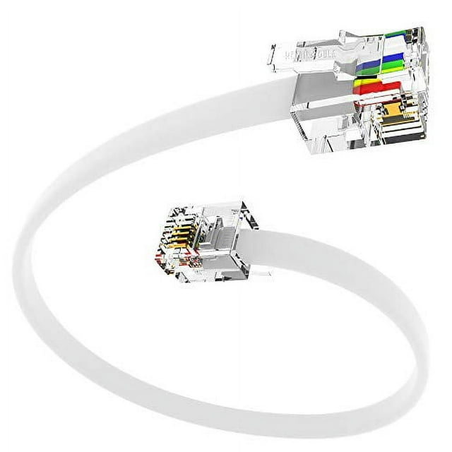 (3 Pack) 6 Inch Short Telephone Cable RJ11 Male to Male, 6P4C Phone ...