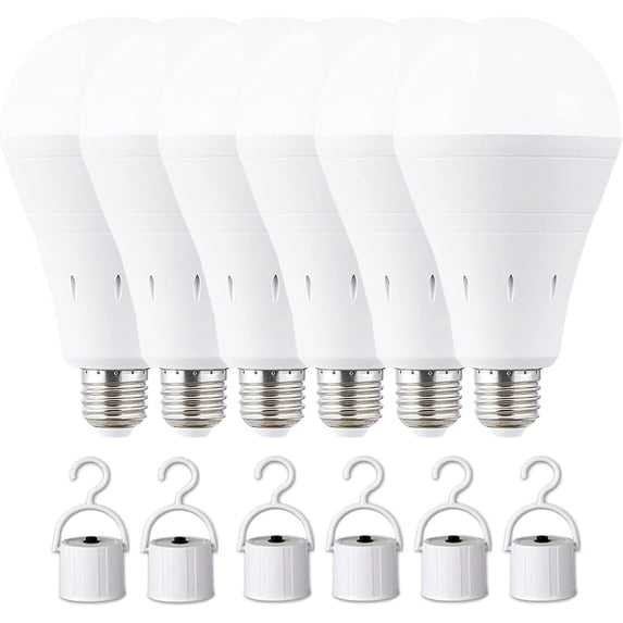 3-Pack / 6-Pack Rechargeable Emergency Light Bulbs, 9W Emergency LED ...
