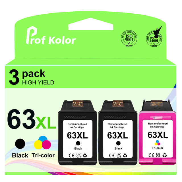 3-Pack 63XL 63 Ink Cartridge for HP 63 XL Ink Cartridges for HP ...
