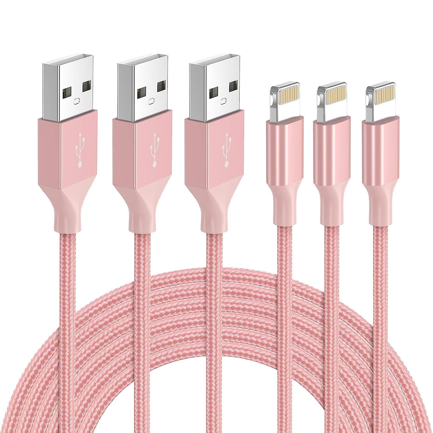 Quntis 3 Pack 6FT iPhone Lightning Cable - Fast Charging, Long, Durable ...
