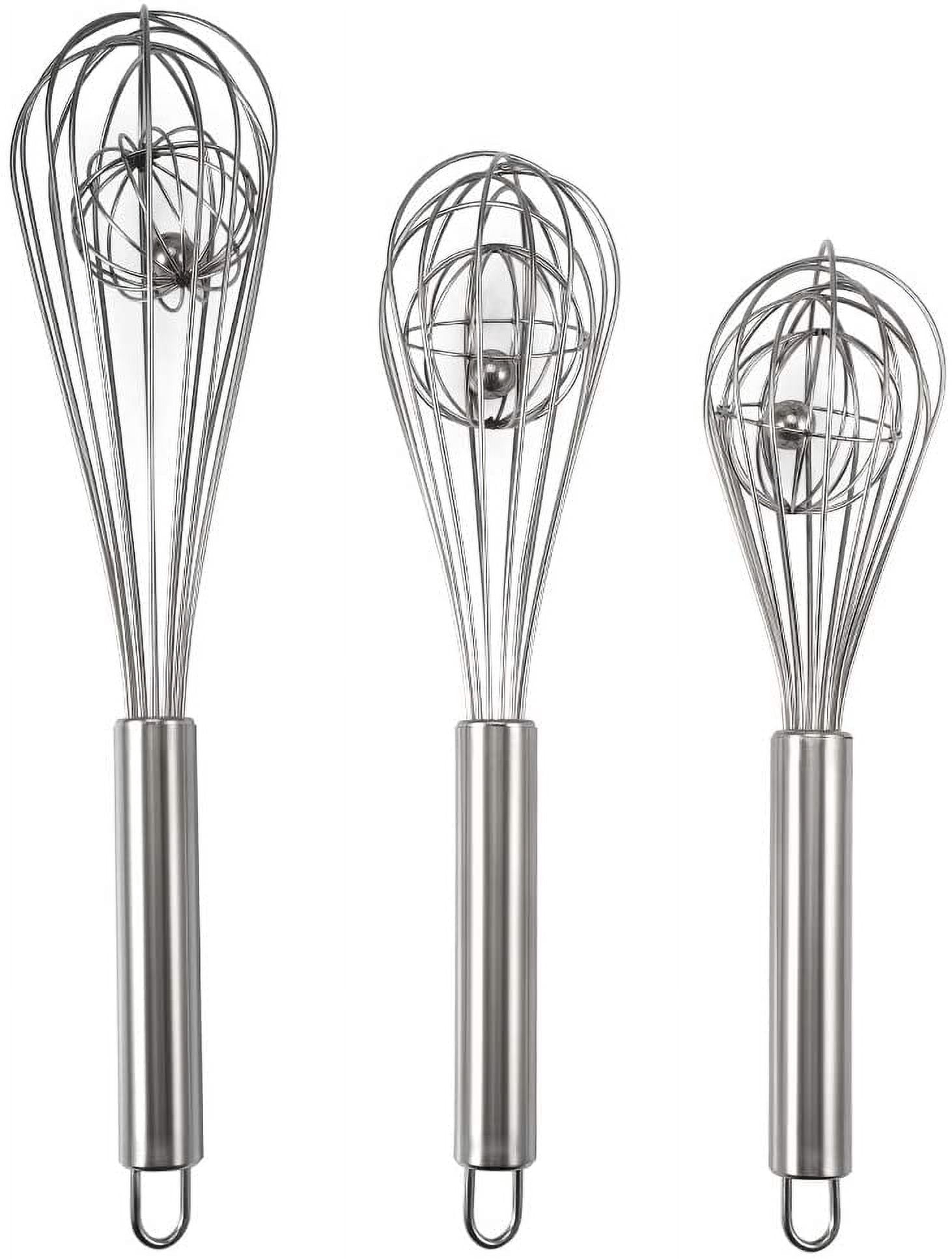 3 Pack 8 10 12 inches Balloon Whisk Double Wire Blending Whisking ...