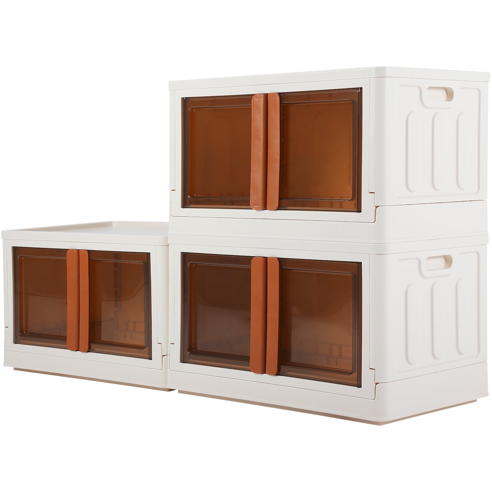 3 Pack 8.4 Gallon Folding Storage Boxes, Collapsible Storage Box for ...