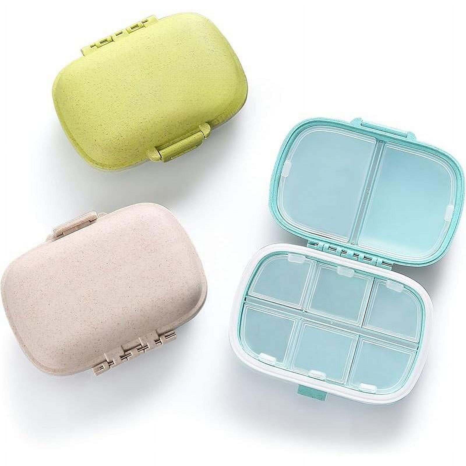 3 Pack 8 Compartments Travel Pill Organizer, Daily Pill Case Small Pill ...