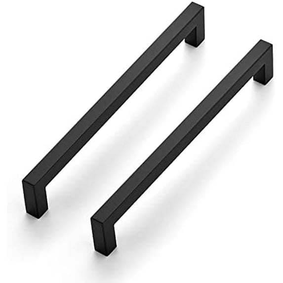 3 Pack 8 Inch Square Cabinet Handles - Matte Black Pulls for Kitchen ...