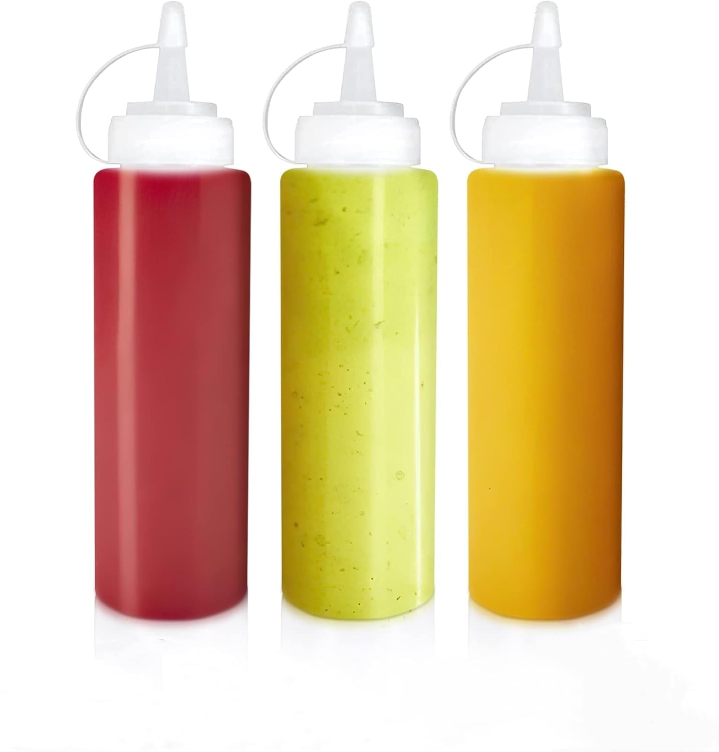 3 Pack 8 oz（240 ml） Graduated Plastic Squeeze Squirt Condiment Bottles ...