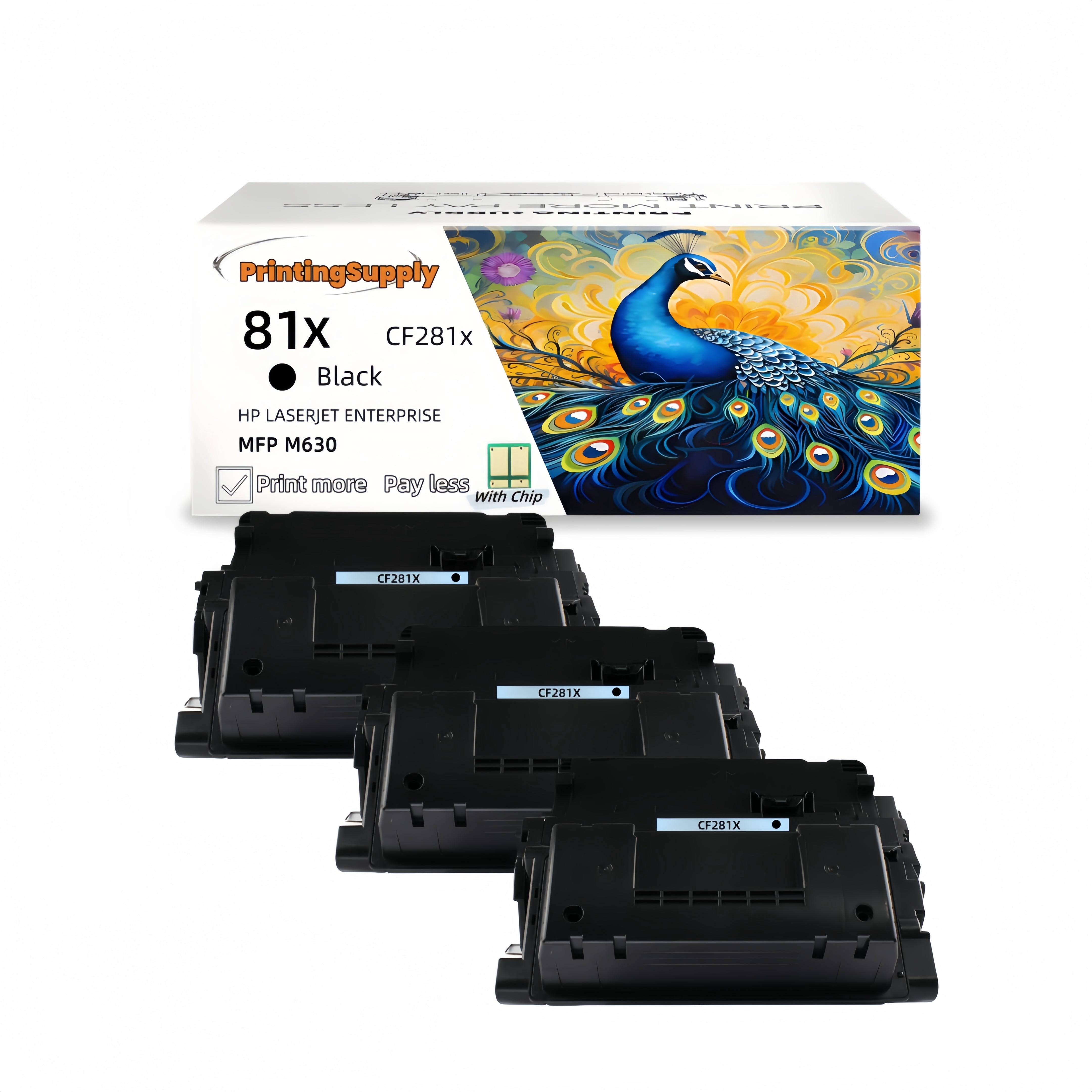 3 Pack 81X CF281X High Yield Black Toner Cartridge Compatible for HP ...