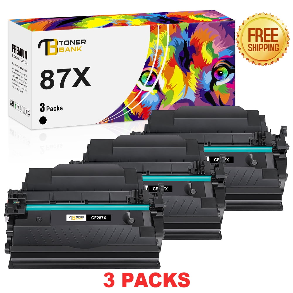 3-Pack Toner Cartridge for HP CF287X 87X, High Yield Black Ink for ...