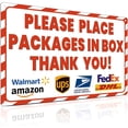 3 Pack 8x12 Inch Rust-Free Aluminum Please Delivery Sign for Outdoor ...
